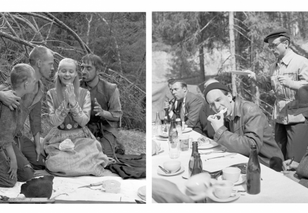 Jungfrukällan, bakombild, Bergman, Birgitta Pettersson, Axel Duberg ...